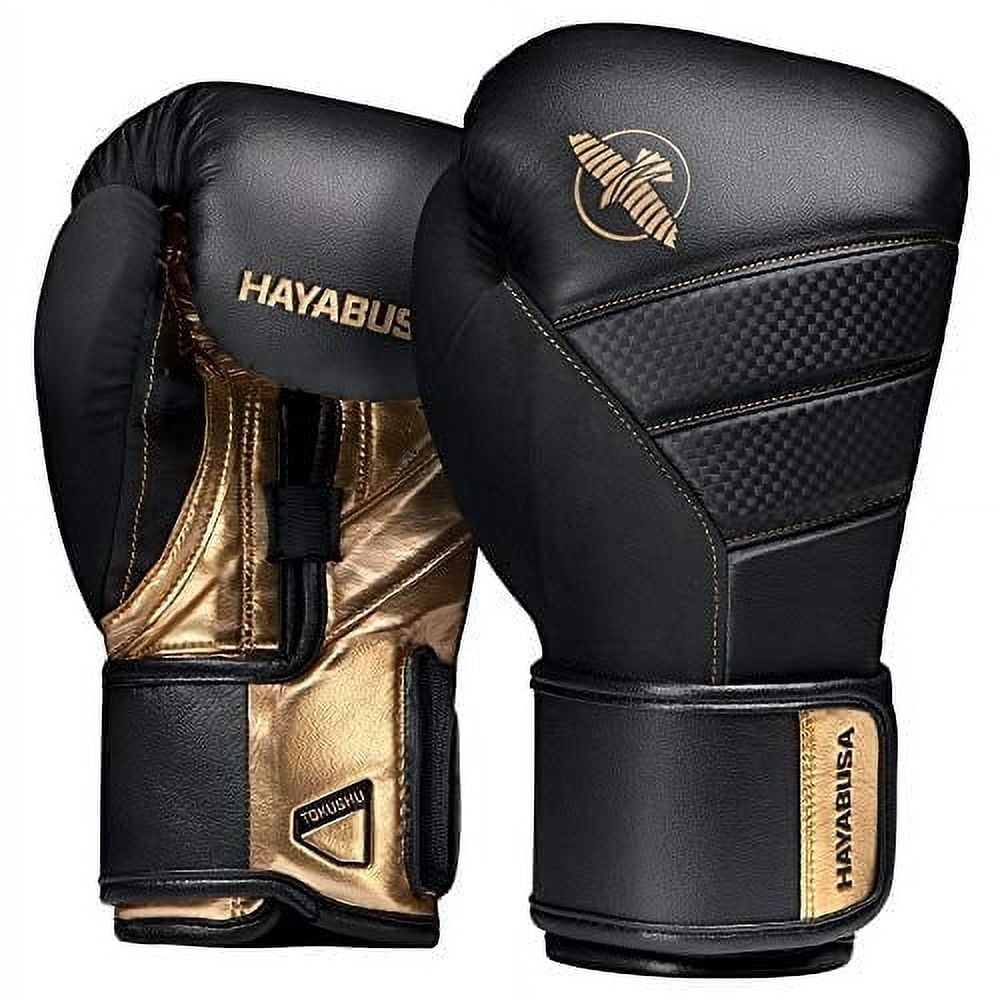 Hayabusa T3 Boxing Gloves for Men and Women - Black/Gold, 16 oz ...