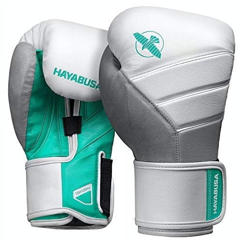 Hayabusa Adjustable Boxing Gloves, White And Teal, 12 oz - Walmart.com
