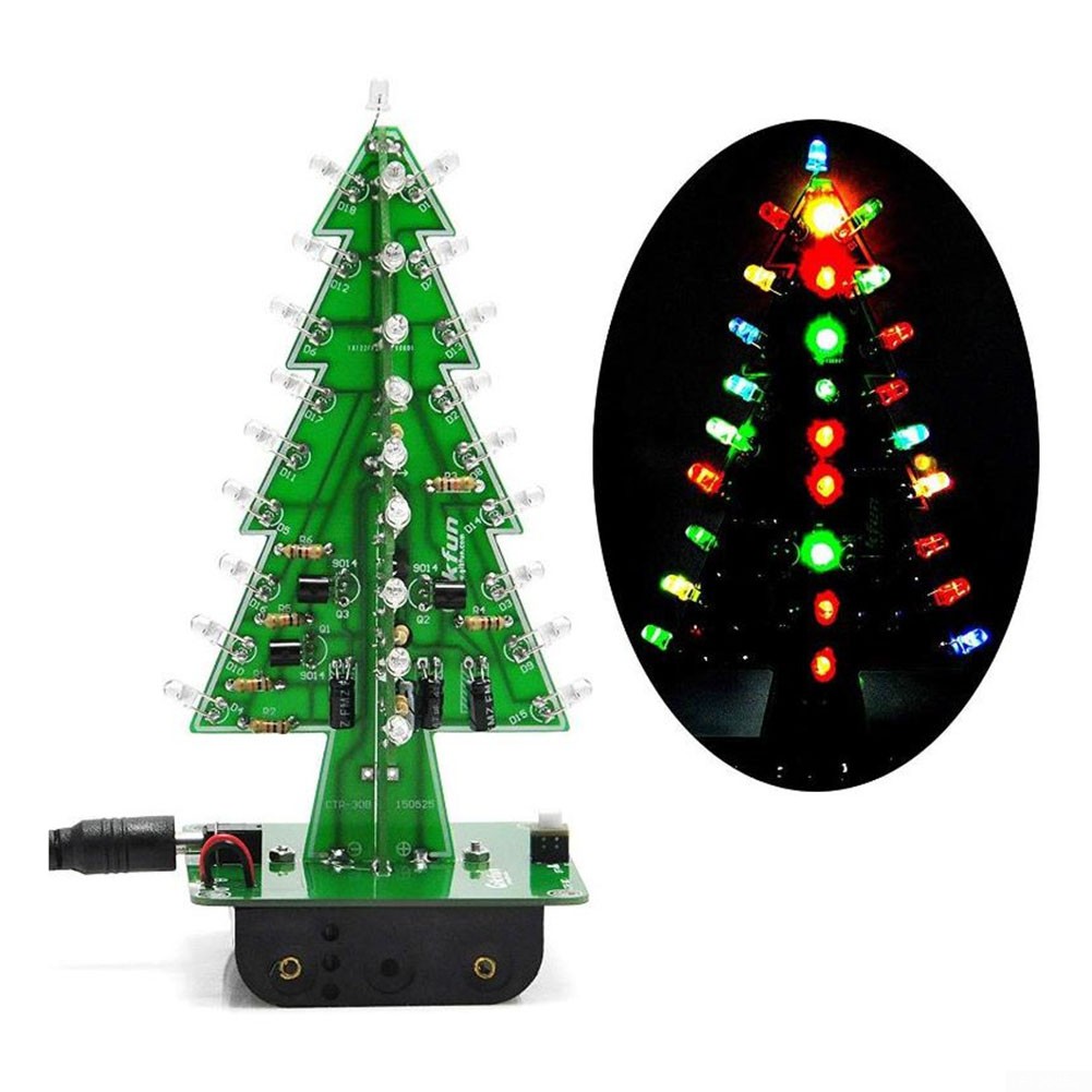 Hayafir DIY 3D LED Flashing Christmas Tree Circuit Kit Glitter Electronic Learning Set - Walmart.com