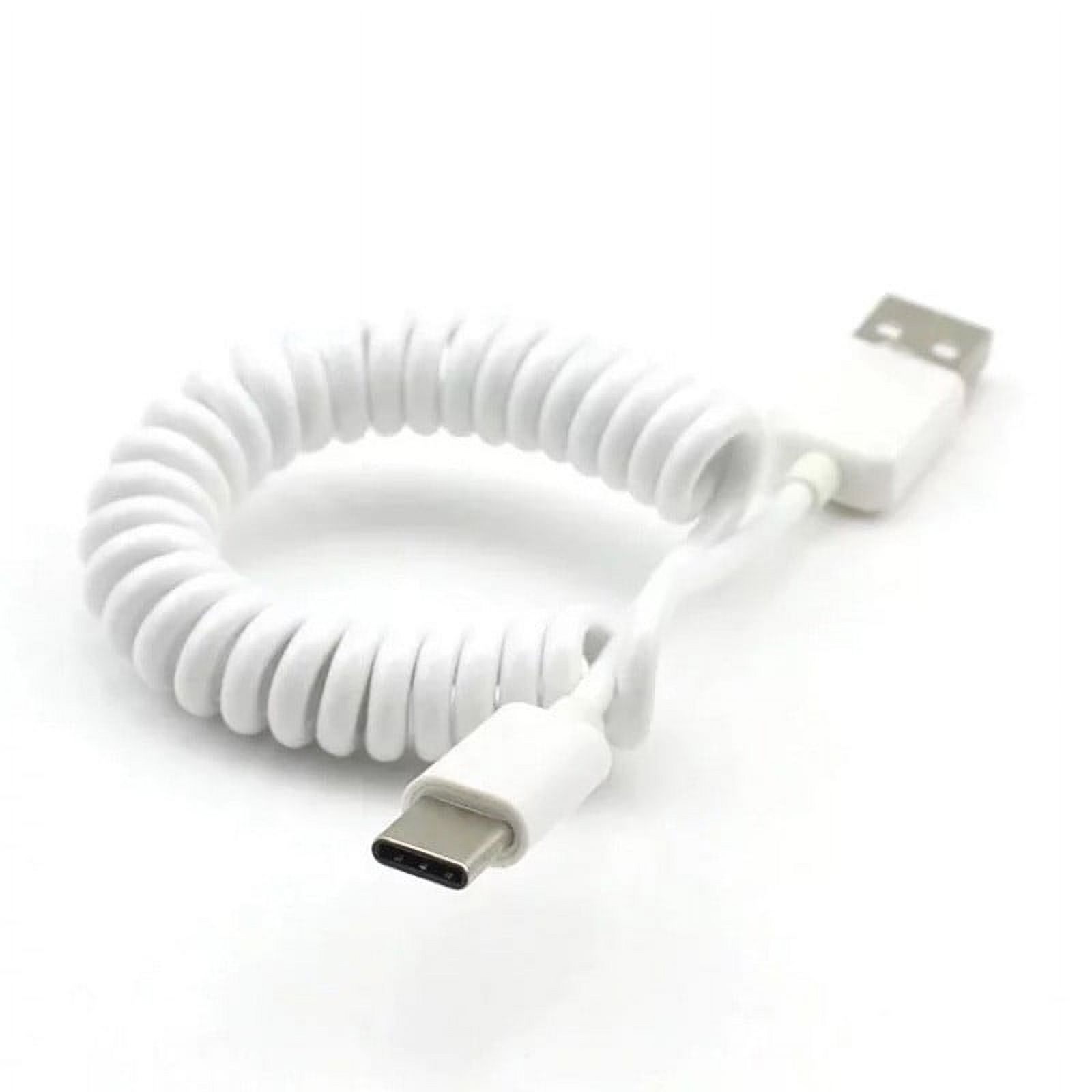 Hayafir USB to Type-C USB-C Data Sync Charger Spring Coiled Cable For ...