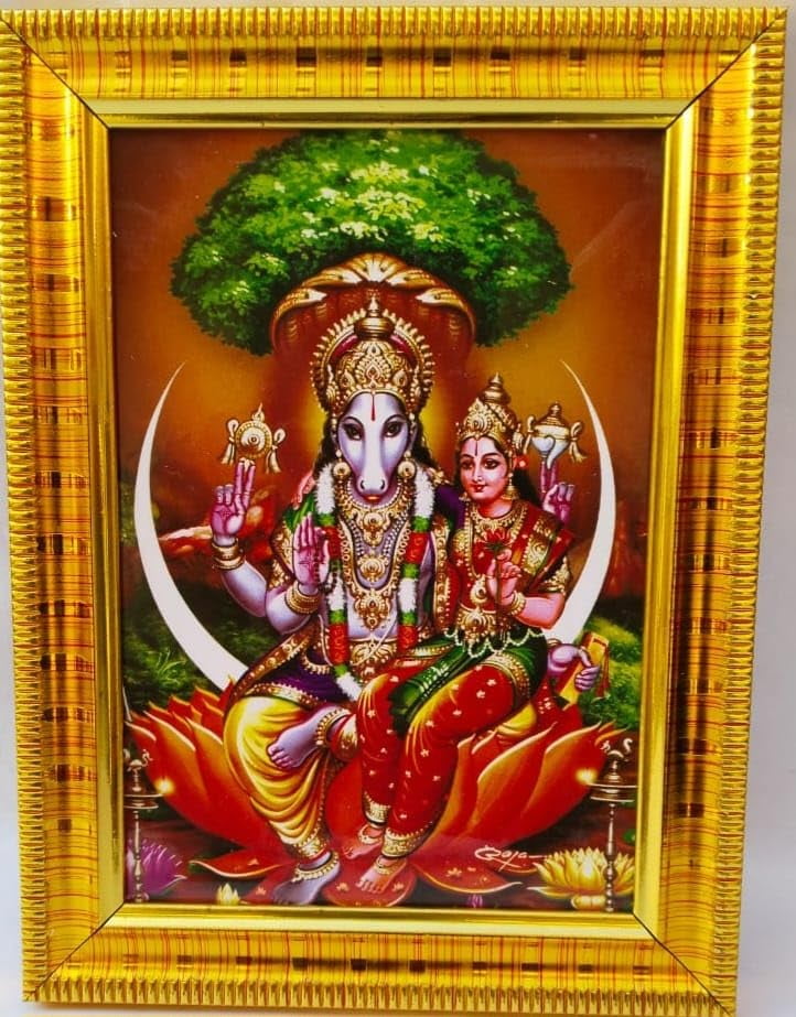 Hayagreeva Swamy Lakshmi Hygriver with Laxmi Devi Home Decor Puja Room Hindu Goddess Photo Frame ...