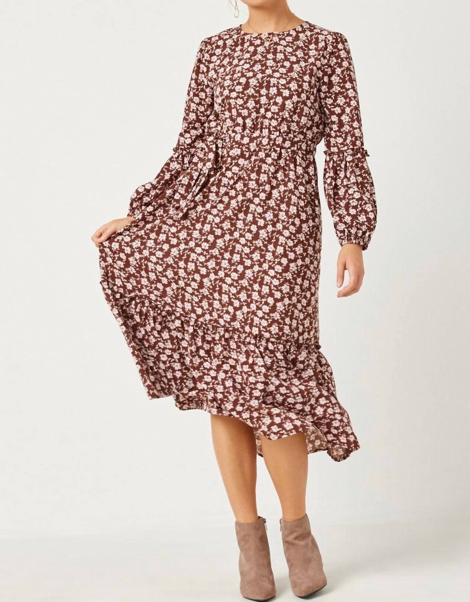 Hayden LA Flow With The Times Floral Midi Dress - Walmart.com