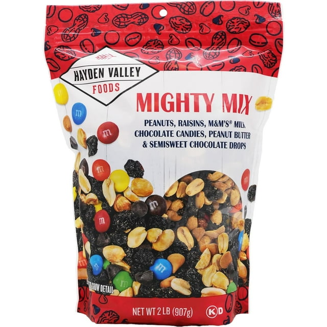 Hayden Valley Foods Mighty Mix - 2 lb Resealable Bag - Peanuts, Raisins ...