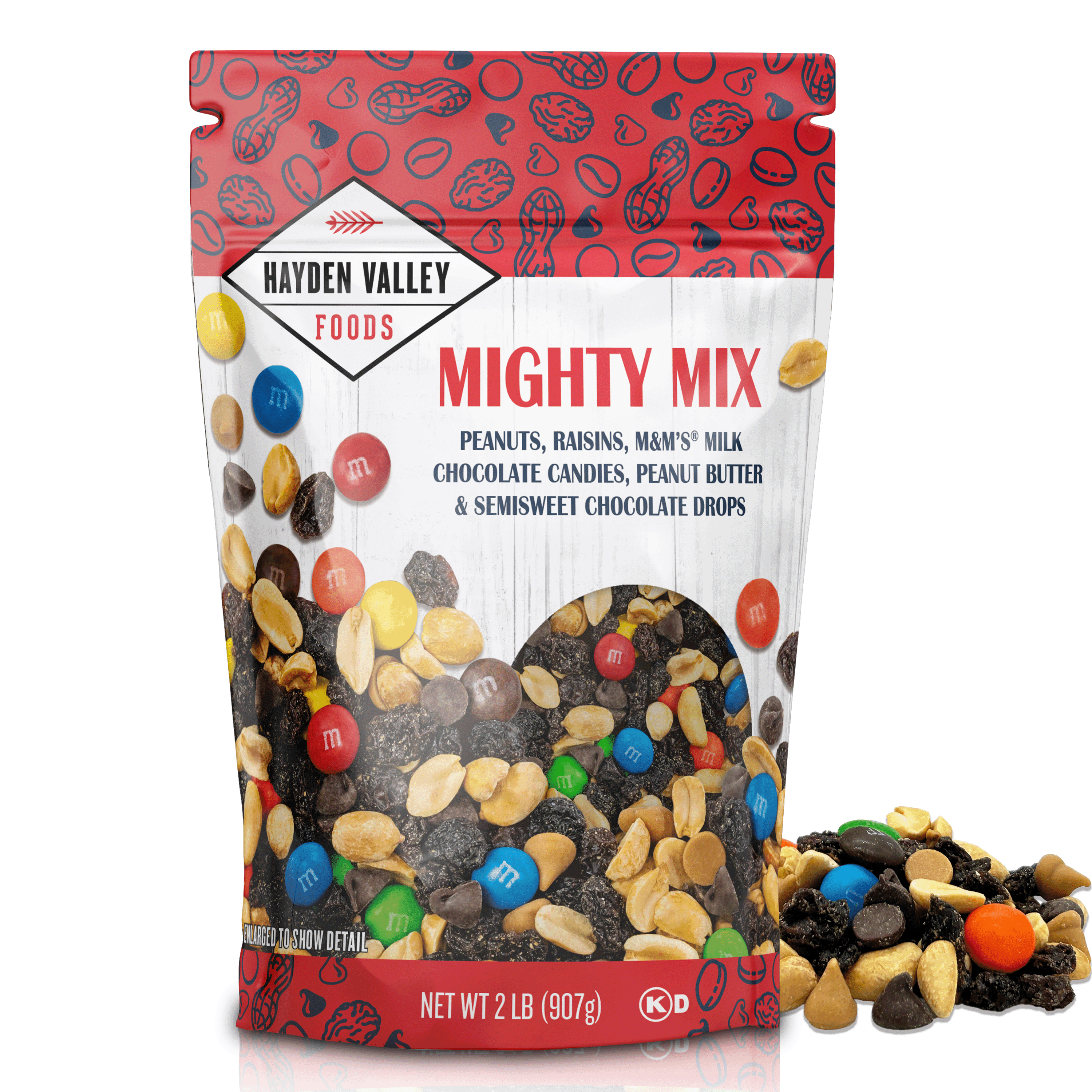 Hayden Valley Foods Mighty Mix - 2 lb Resealable Bag - Peanuts, Raisins ...