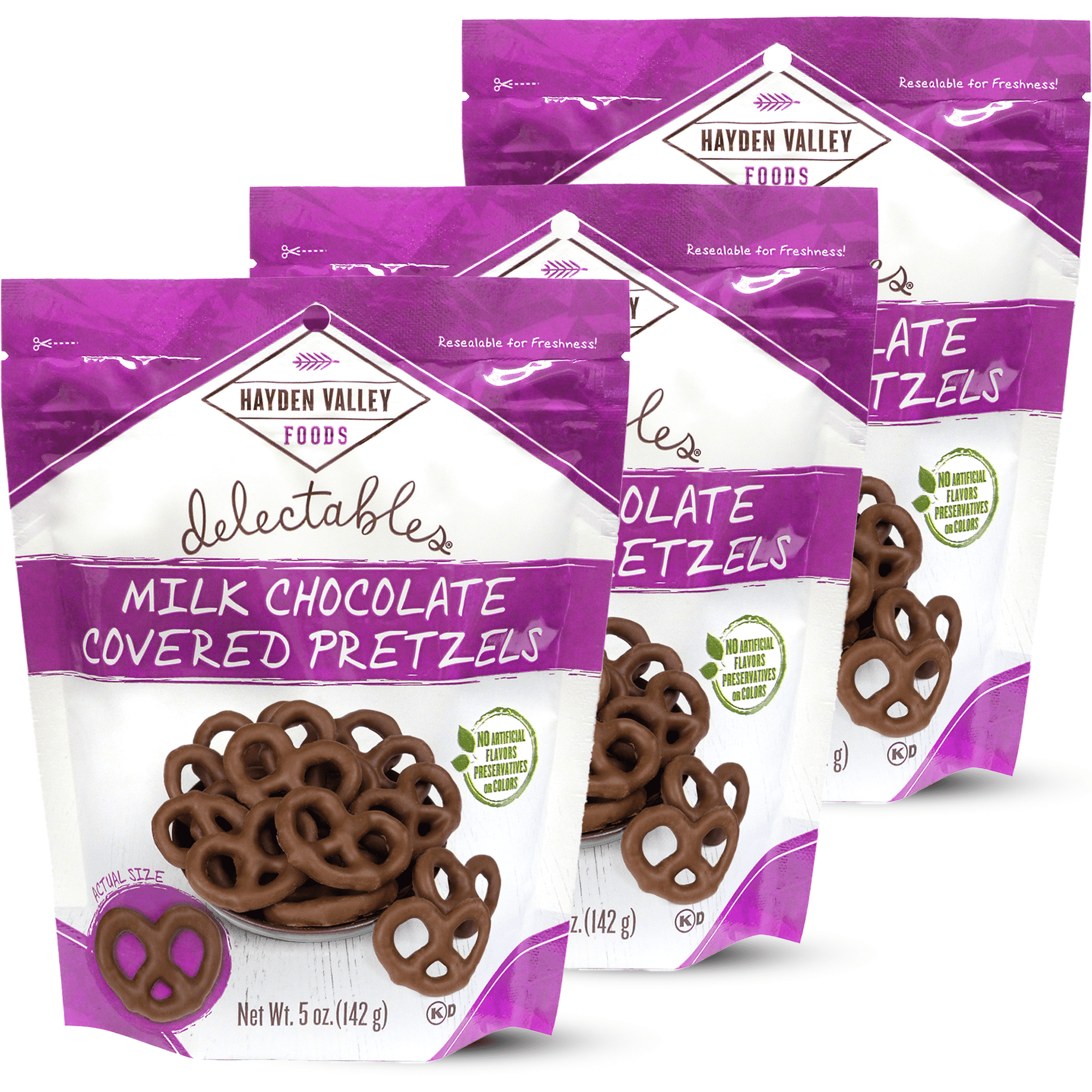 Hayden Valley Foods Milk Chocolate Covered Pretzels - 5oz Resealable ...