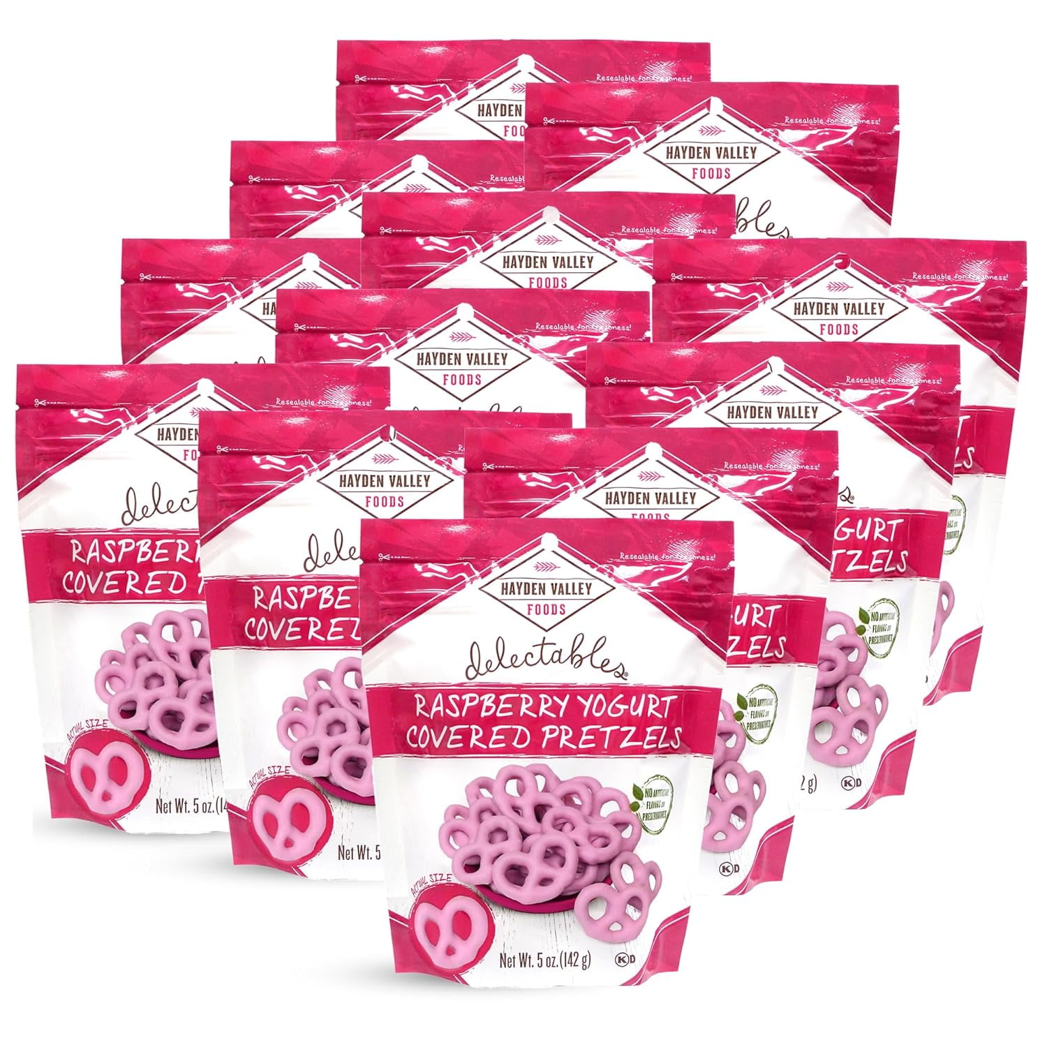Hayden Valley Foods Raspberry Yogurt Covered Pretzels - 5oz Resealable ...