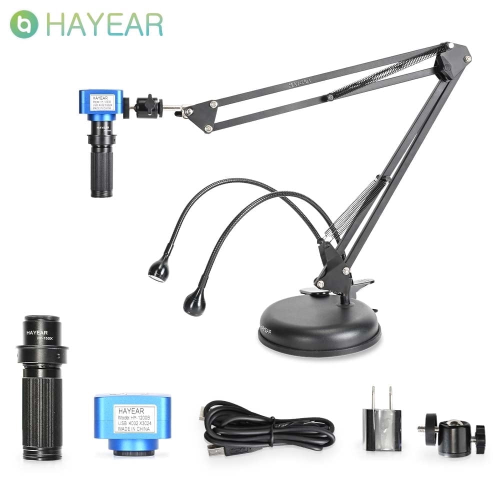 Hayear 12MP USB Industrial Video Microscope Camera with Manual 150X ...