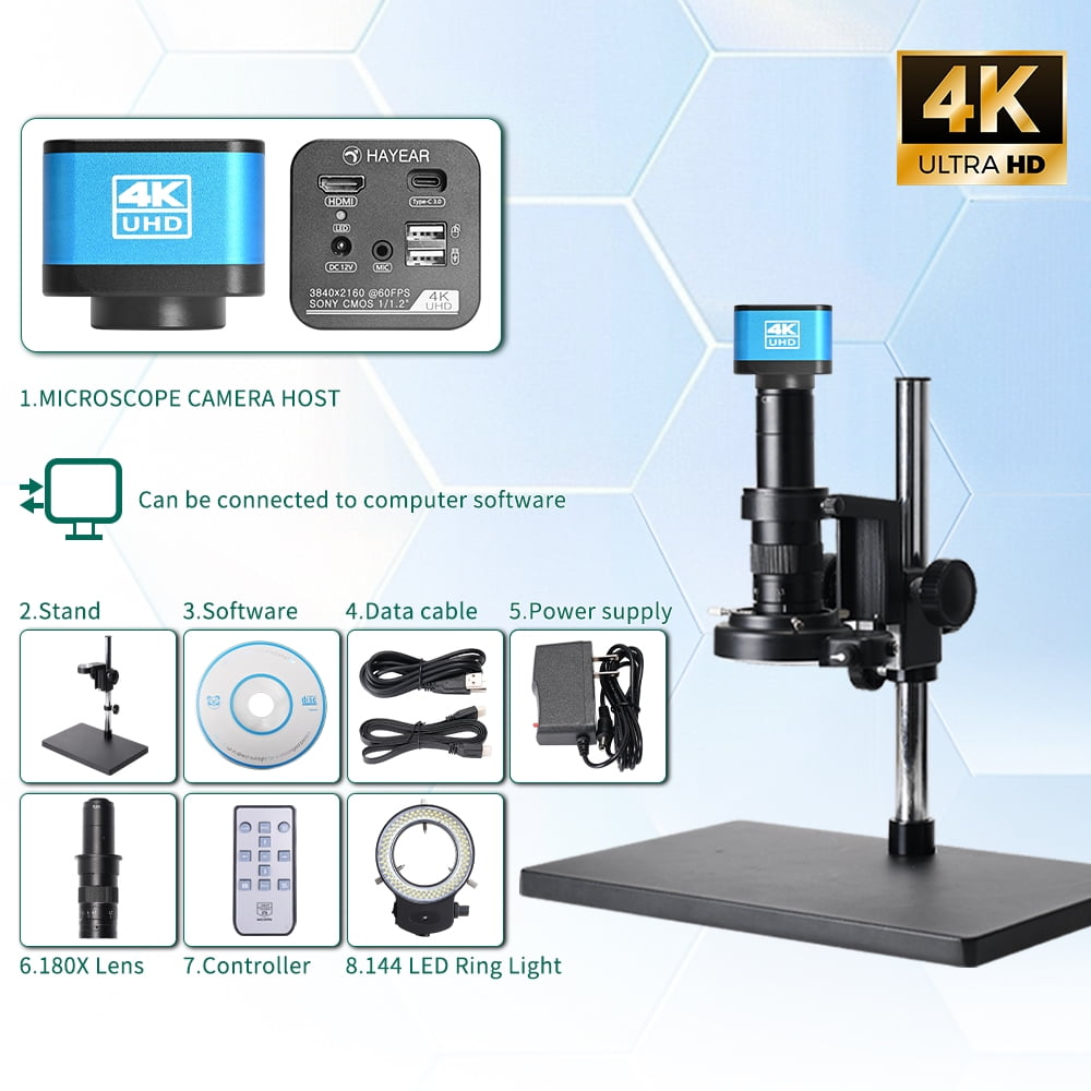 Hayear 8MP 4K 60@FPS 1/1.2’ IMX585 Industry C-Mount Camera Microscope ...