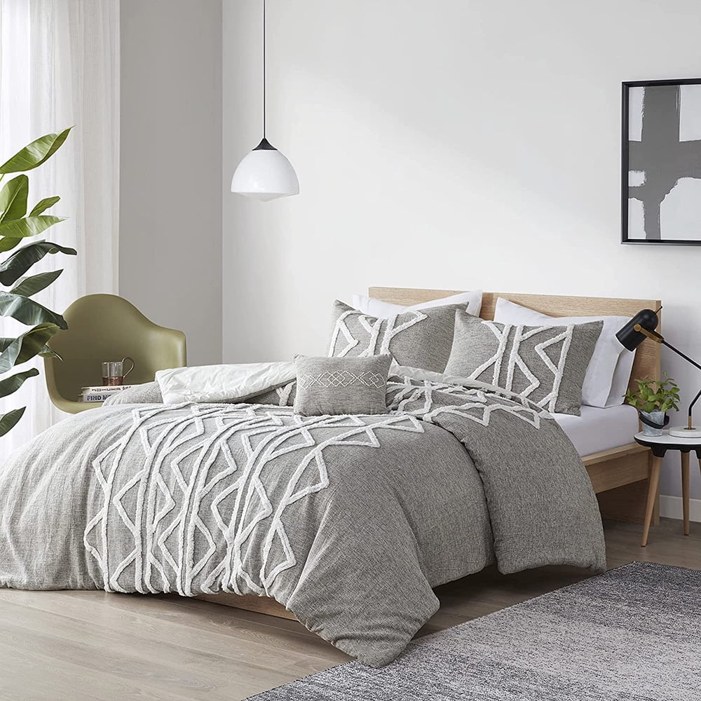 Hayes 100% Cotton Comforter Mid Century Modern Design Chenille Tufted ...