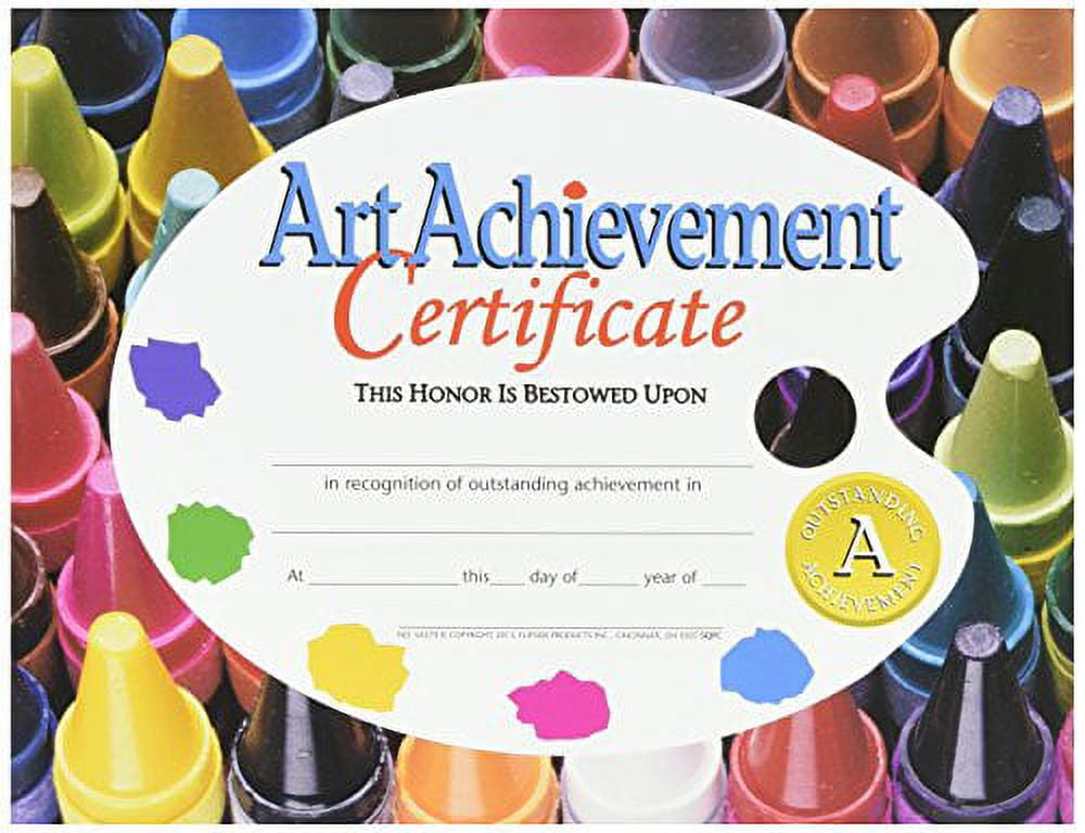 Hayes Art Achievement Certificate .. Style A, 8-1/2 x .. 11 Inches ...