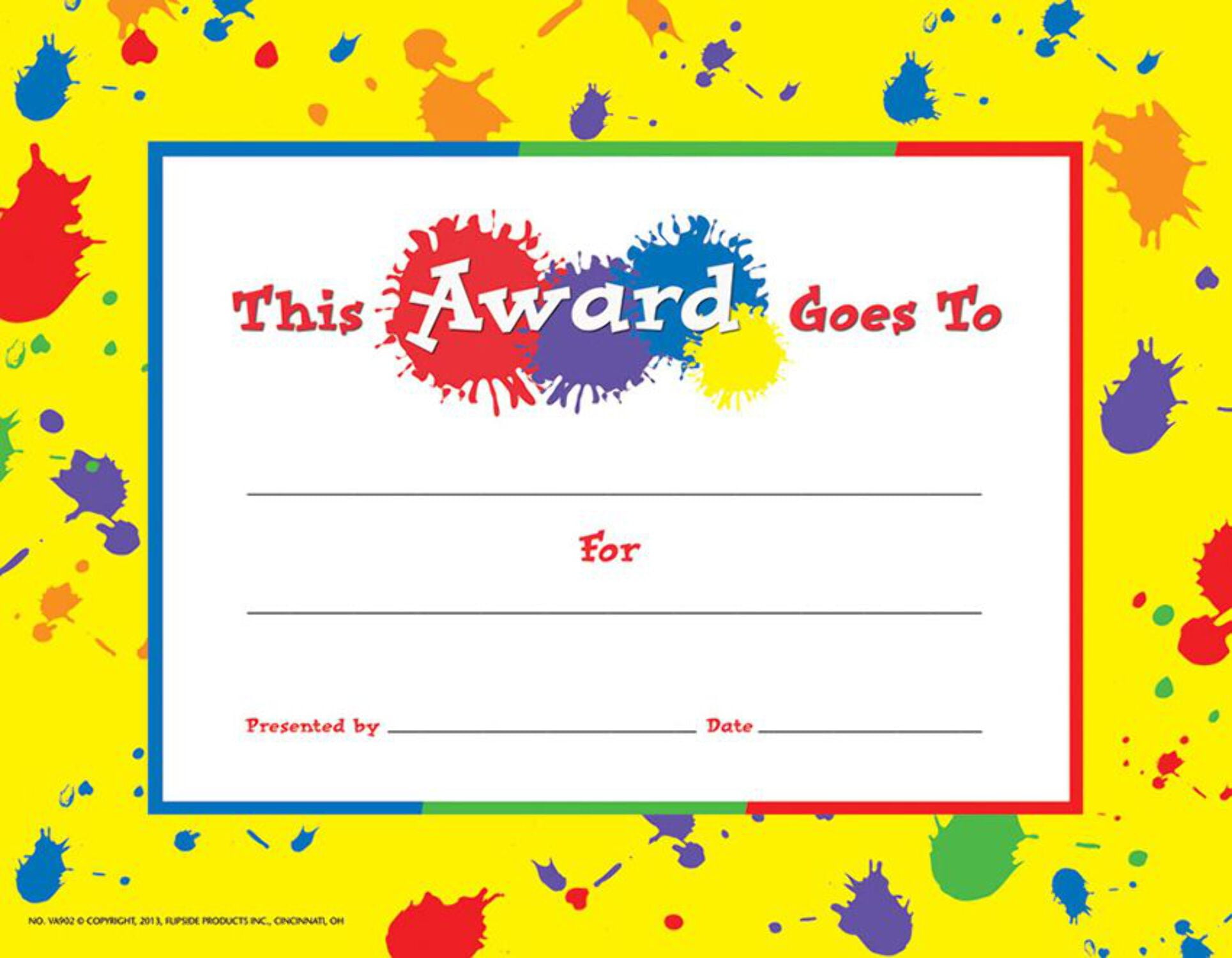 Hayes General Award Certificate, Paint Splatter, Pack of 30, 8.5" x 11 ...