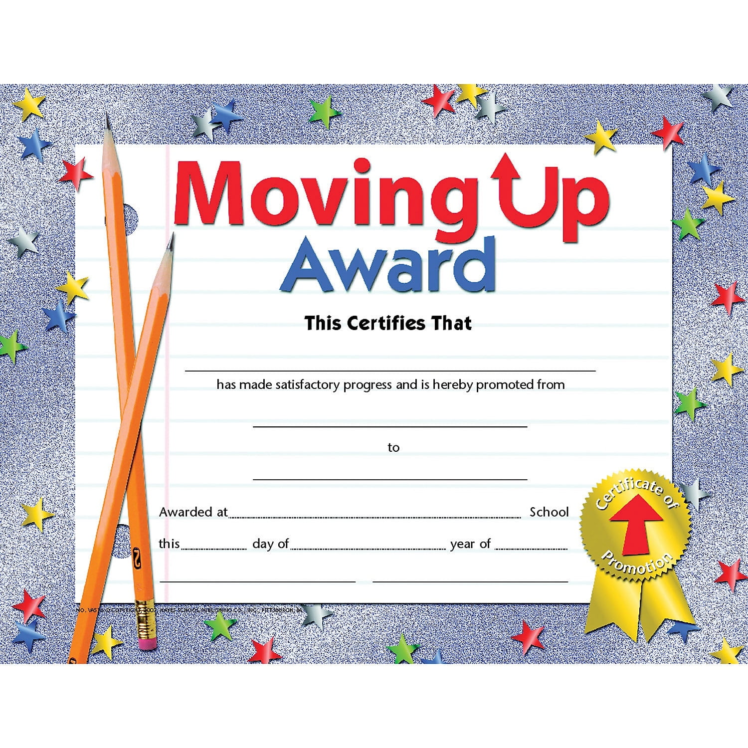 Hayes Multi-Color Moving Up Award Certificate Paper 8.5 x 11 inches 30 ...