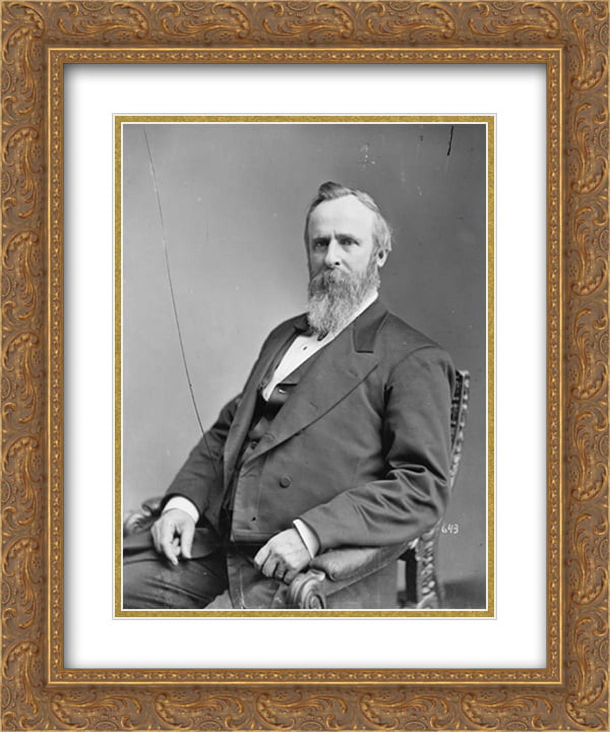 Hayes, President Rutherford B. 22x20 Double Matted Gold Ornate Framed ...