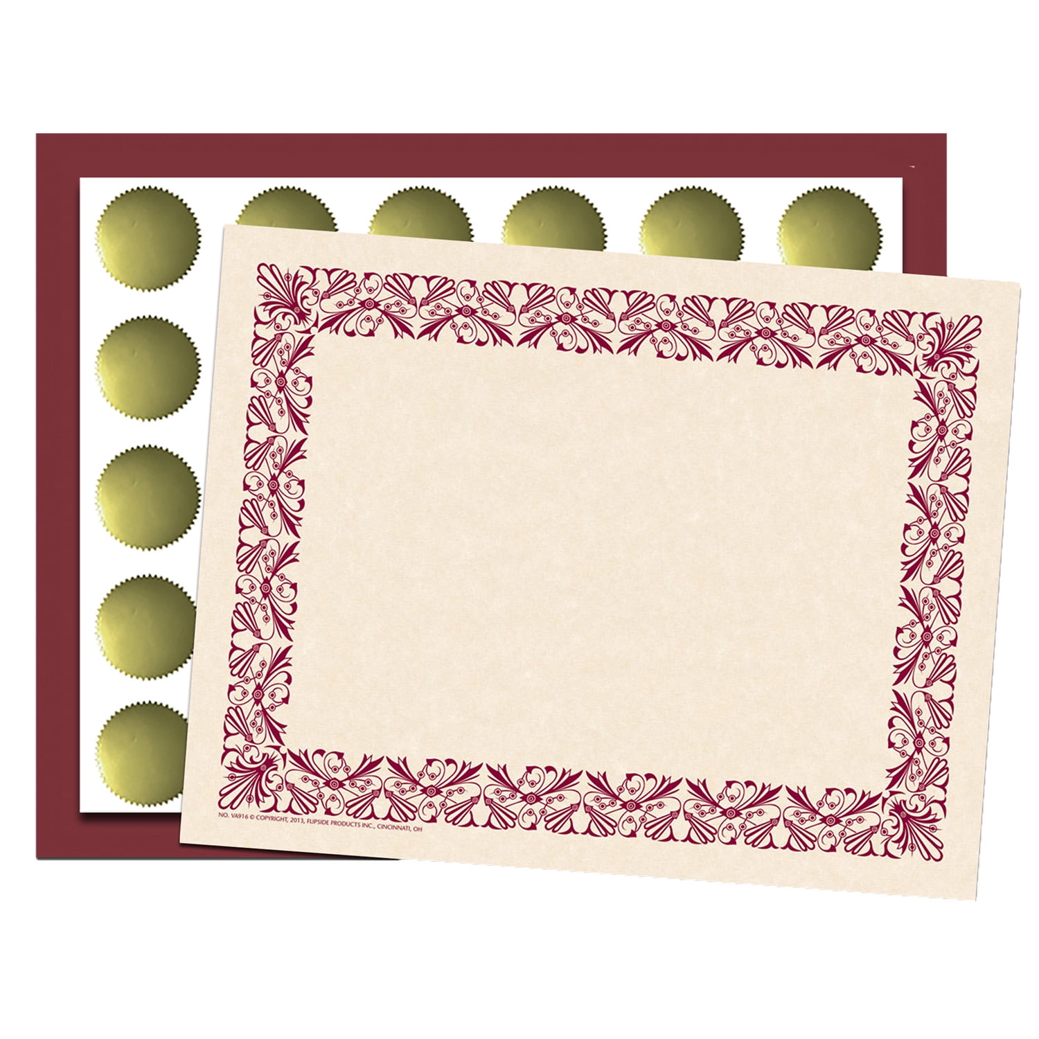 Hayes Publishing Art Deco Set - Maroon Border Paper, Plain Folders ...