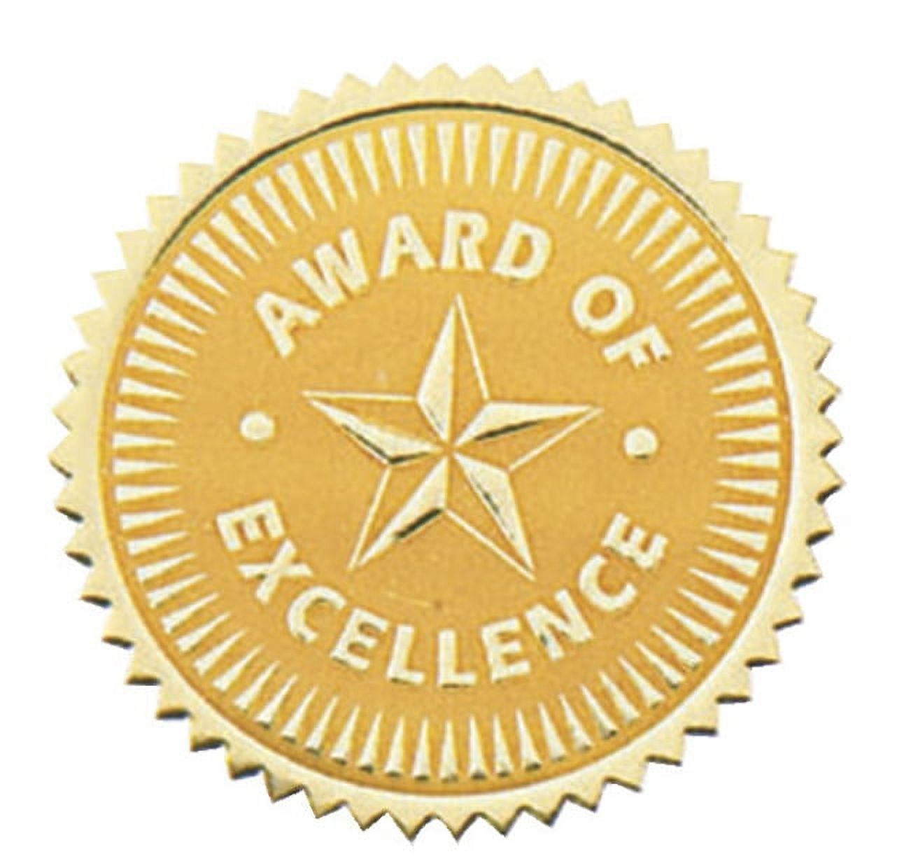 Hammond & Stephens Award of Excellence Gold Foil Embossed Seal, Pack of ...