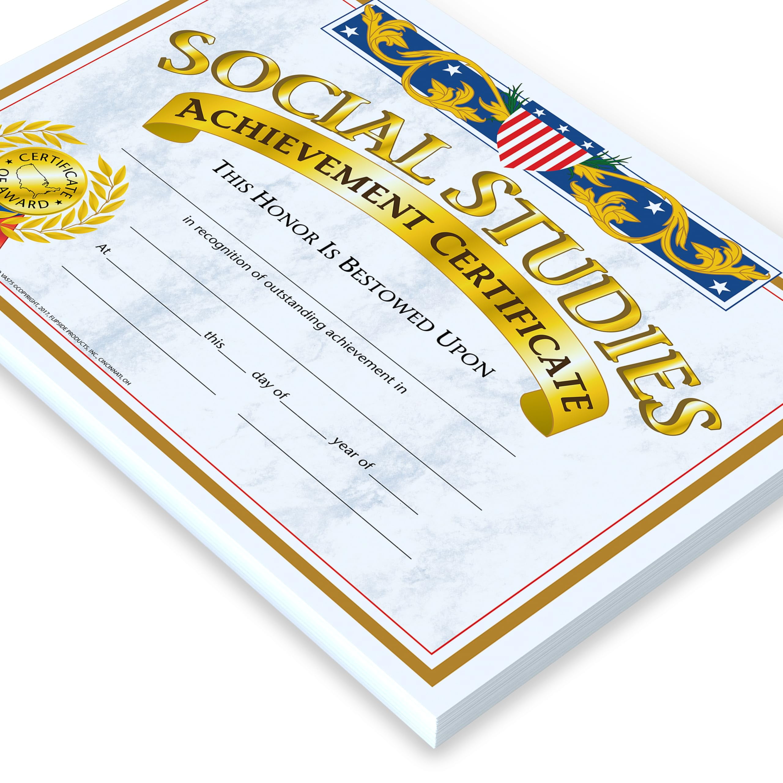 Hayes Social Studies Achievement TMA2 Certificates, Gold-Bordered ...