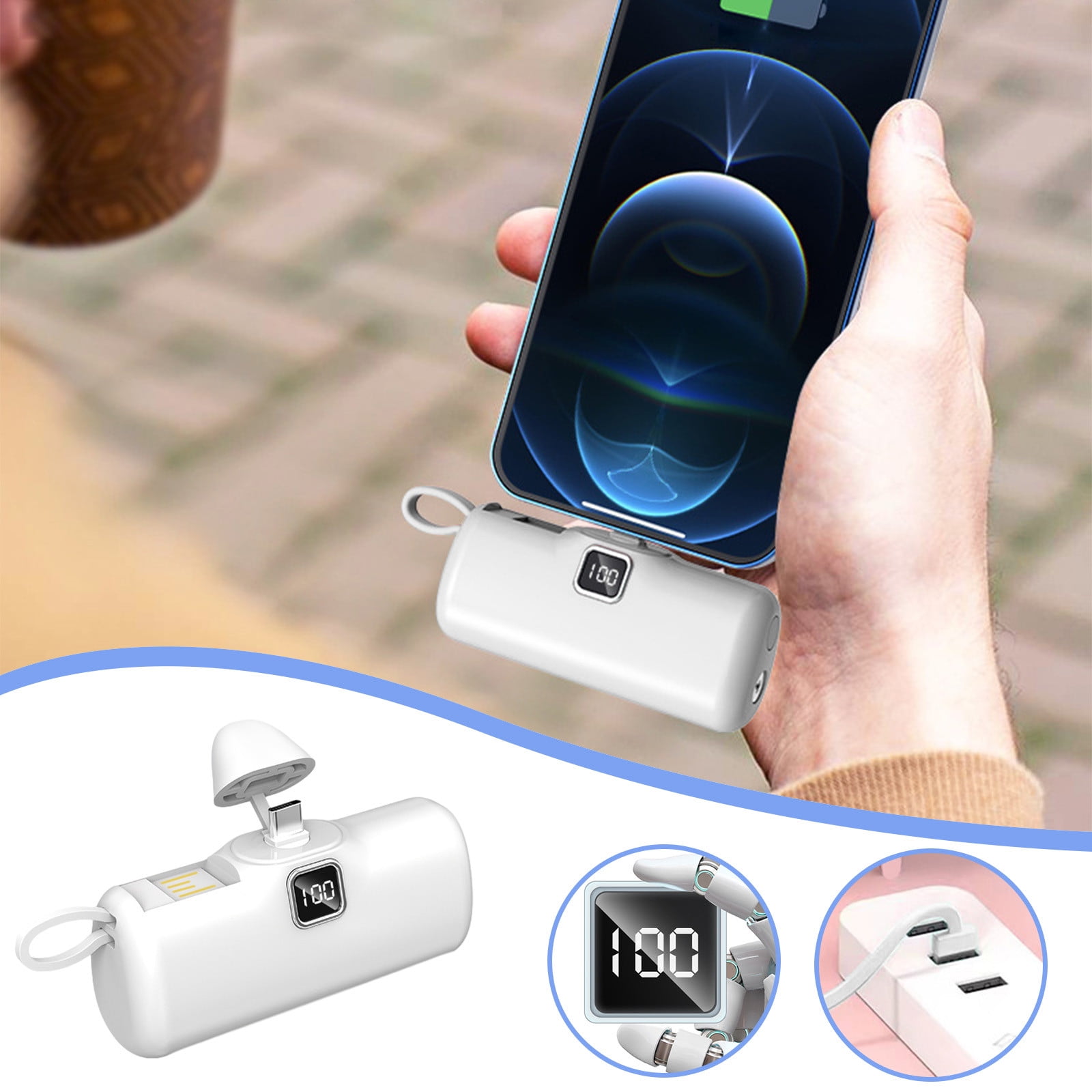 Elainilye Portable Charger, 5000mAh Power Bank, Fast Charging, Smart ...