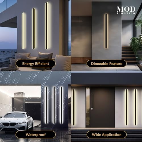 𝗠𝗢𝗗 𝗟𝗜𝗚𝗛𝗧𝗜𝗡𝗚 Haylen | Long Outdoor LED Wall Lights, Dimmable with ...