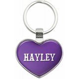 Hayley - Names Female Metal Heart Keychain Key Chain Ring, Purple ...