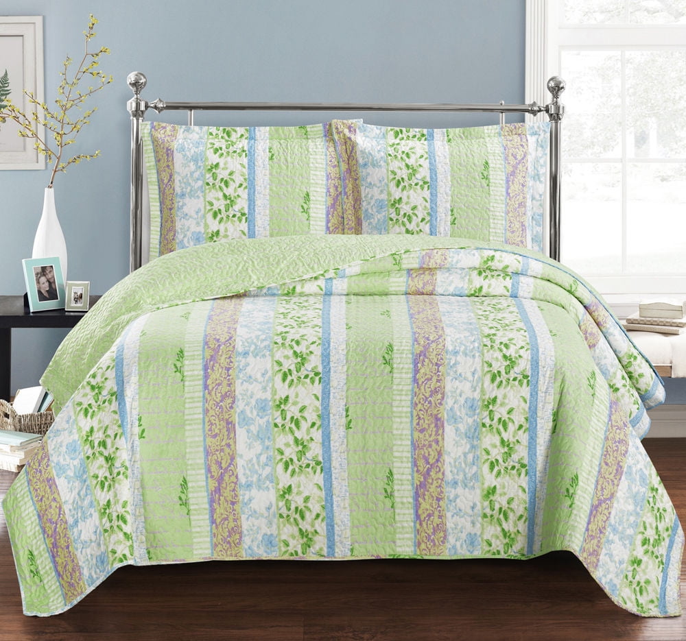 Hayley Oversize Reversible Coverlet Set Wrinkle-Free & Easy Care -Full ...