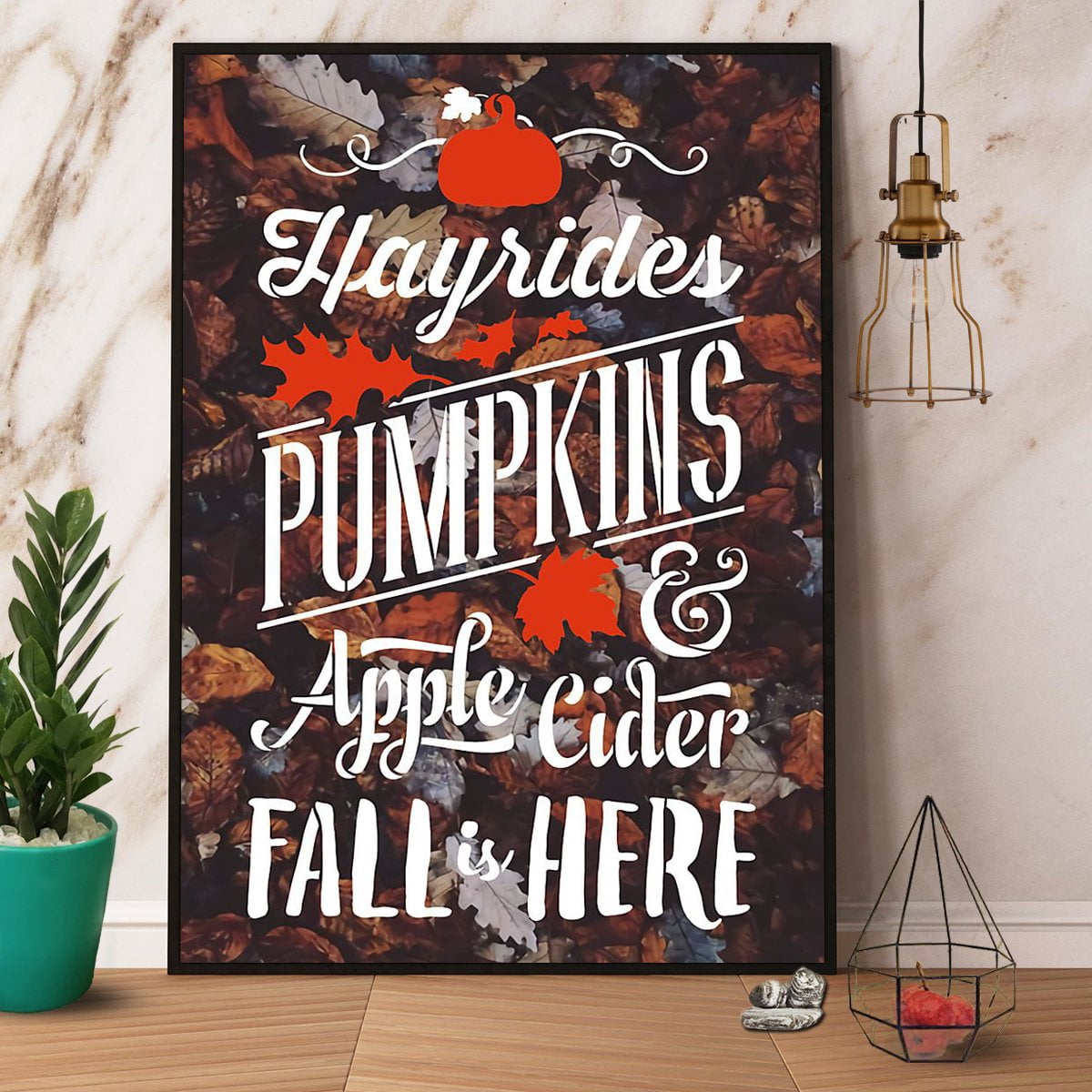 Hayrides Pumpkins And Apple Cider Fall Is Here Halloween Paper Poster ...