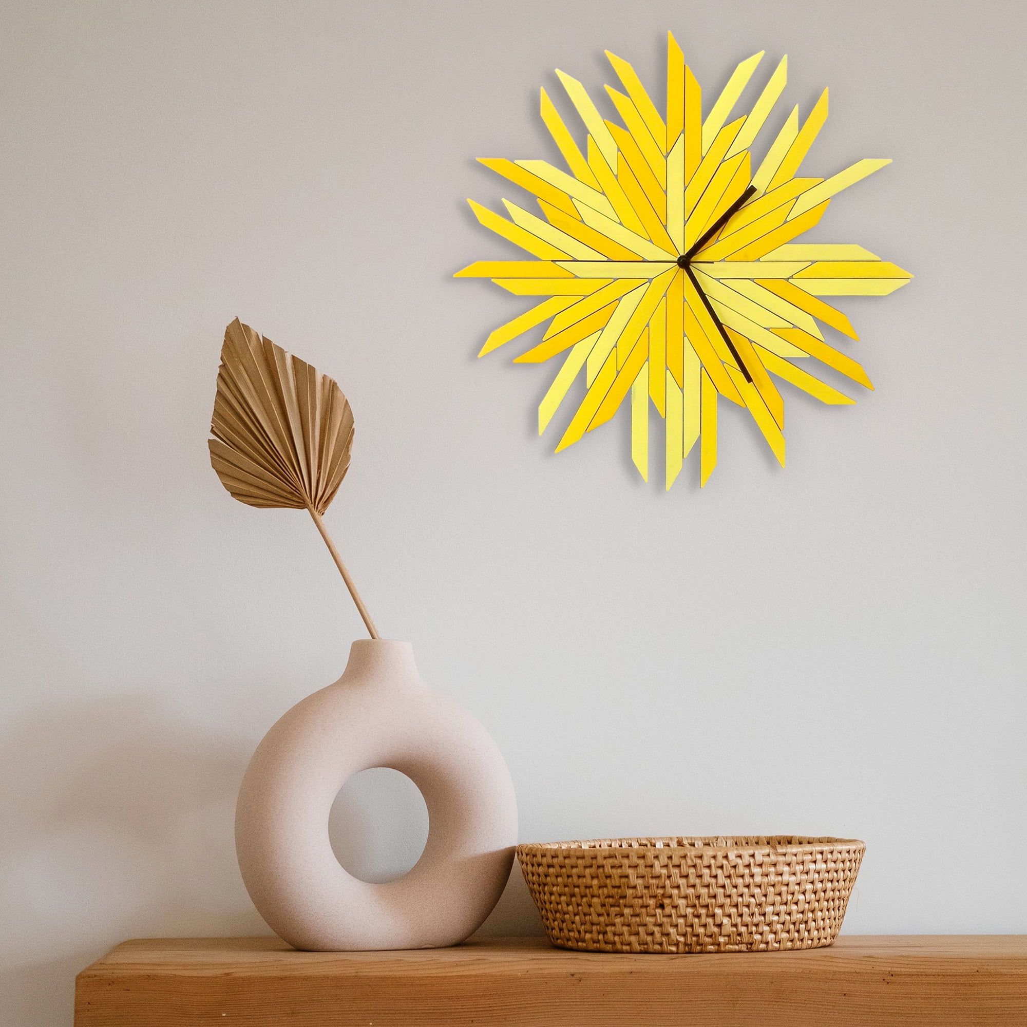ardeola - Haystack yellow - 16 in Contemporary Quartz Analog Wall Clock ...