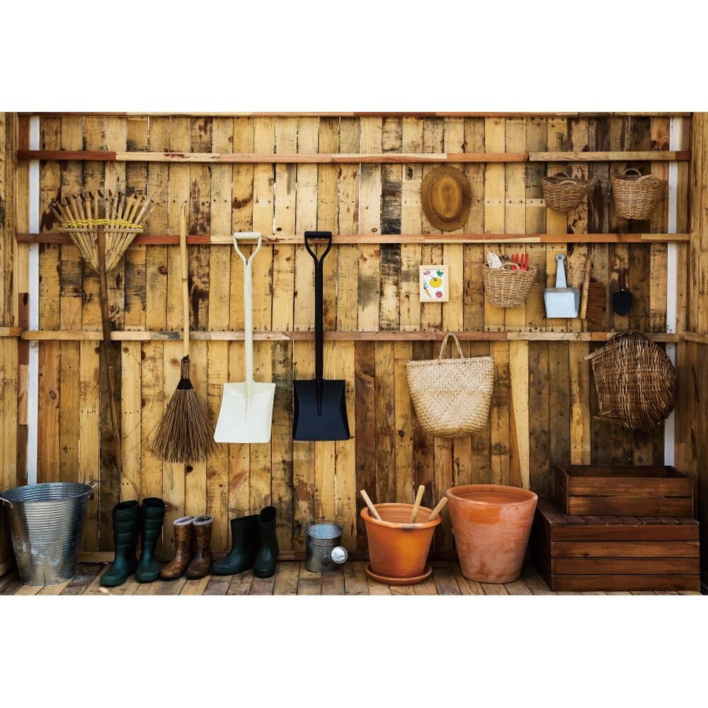 Haystacks Rustic Barn Plank Backdrop Western Cowboy Theme Party Lights ...