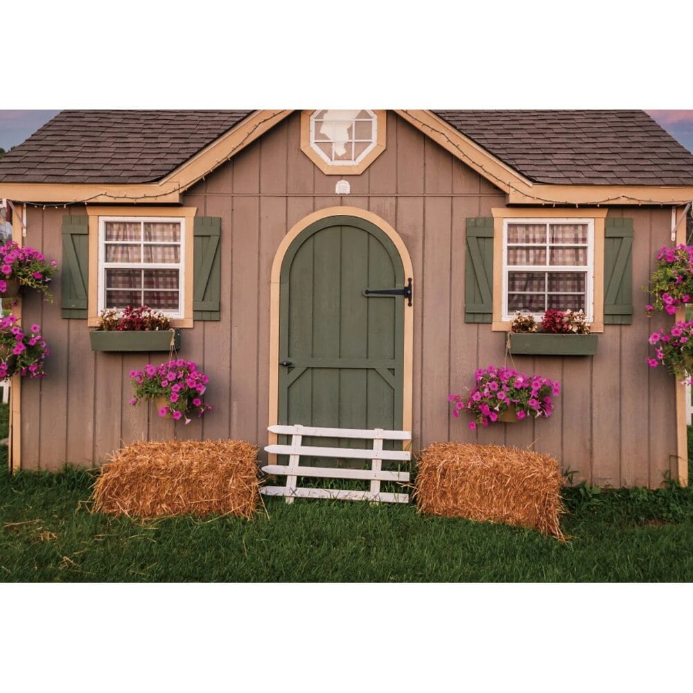 Haystacks Rustic Barn Plank Backdrop Western Cowboy Theme Party Lights ...