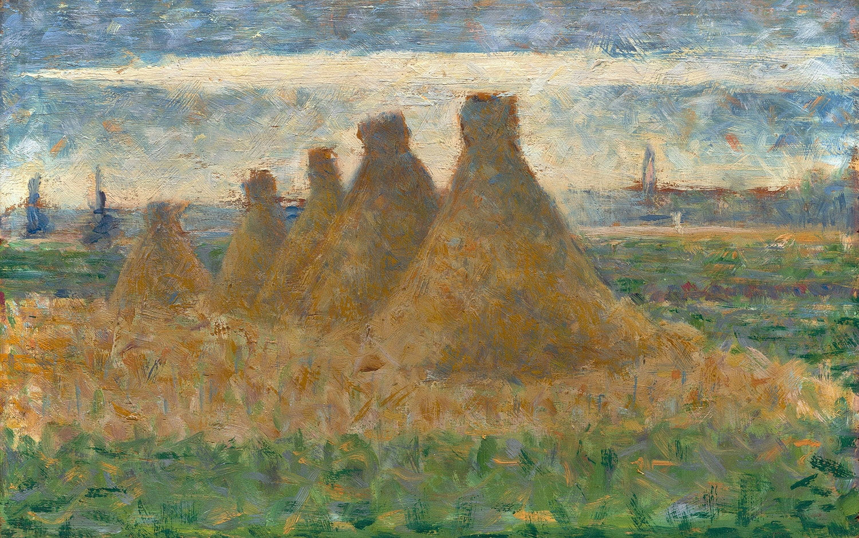 Haystacks by Georges Seurat - 12" x 18" Art Print Wall Decor - Walmart.com