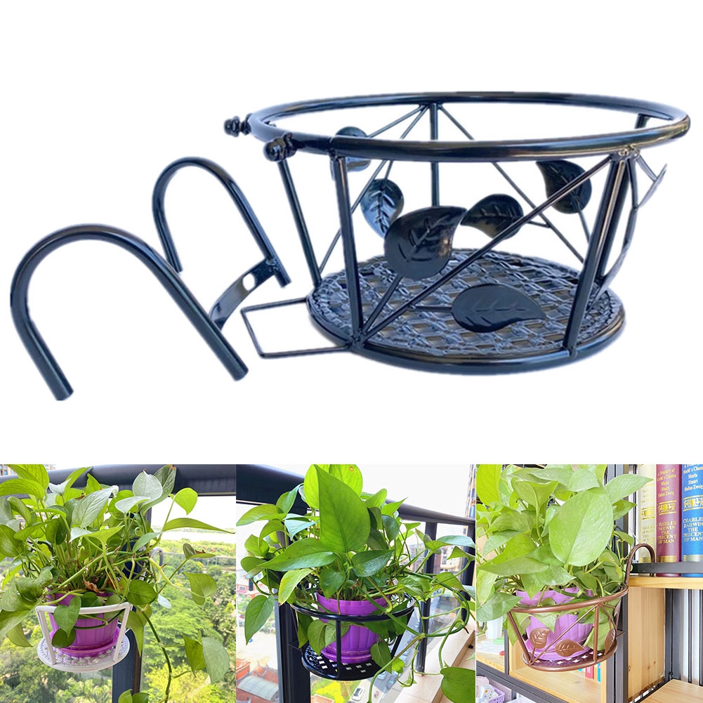 Haysvty Removable Hanging Iron Flower Plant Potted Balcony Railing ...
