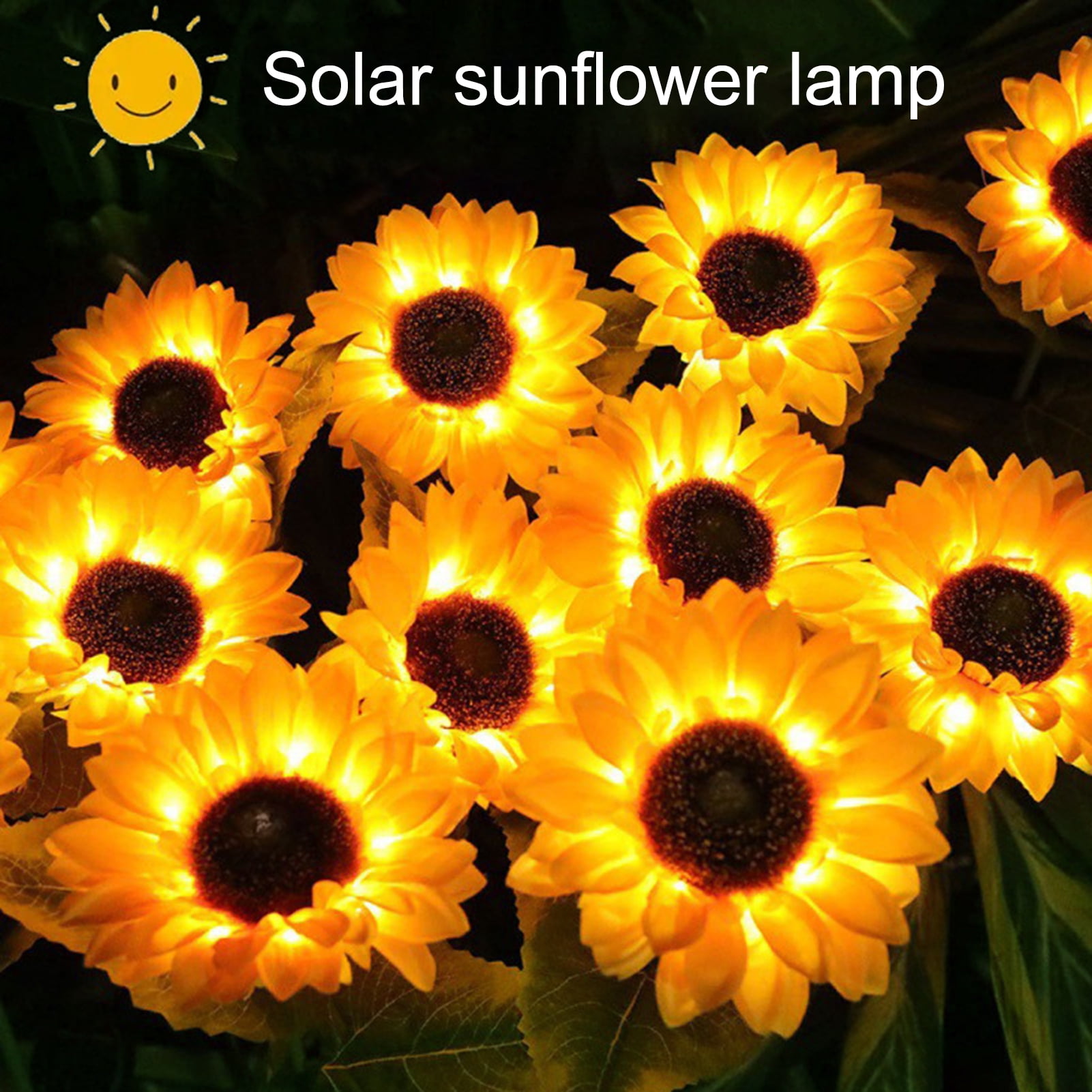 Haysvty Solar Sunflower Light Garden Decoration Automatic Charging No ...
