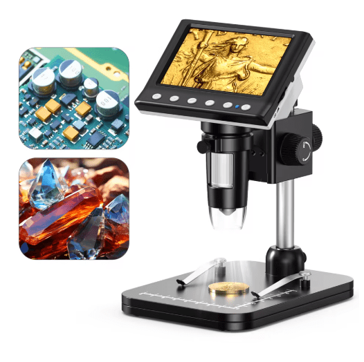 Hayve 4.3" Digital Microscope – 1000X 1080P Coin & Soldering Microscope ...