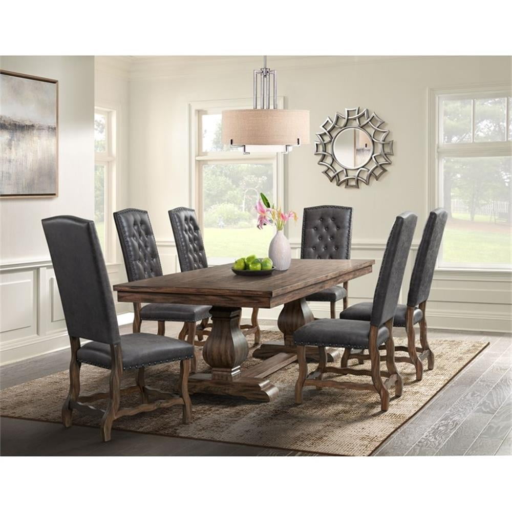 Hayward 7PC Expandable Dining Set- Large Rectangular Table with Leaf ...