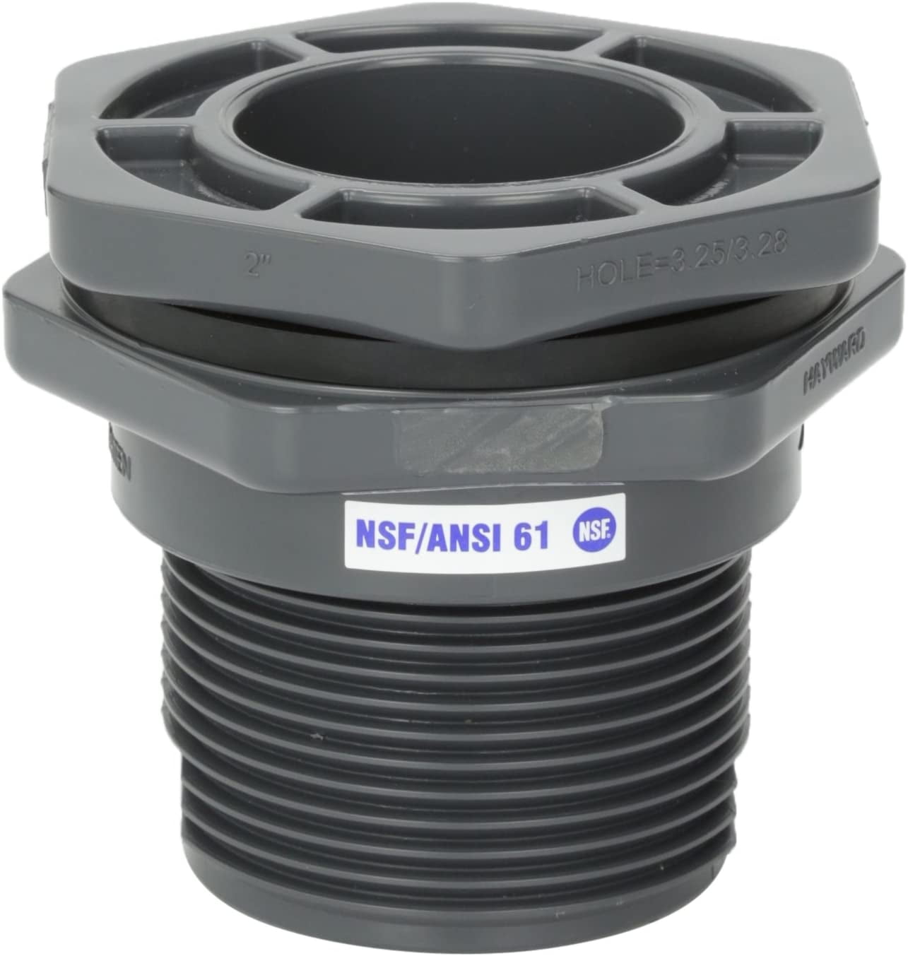 Hayward BFA1020CES 2-Inch Gray PVC Socket by Thread BFA Series Bulkhead ...