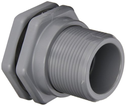 Hayward BFA2030SES Series BFA Standard Flange Bulkhead Fitting, Socket x Socket End, CPVC with ...