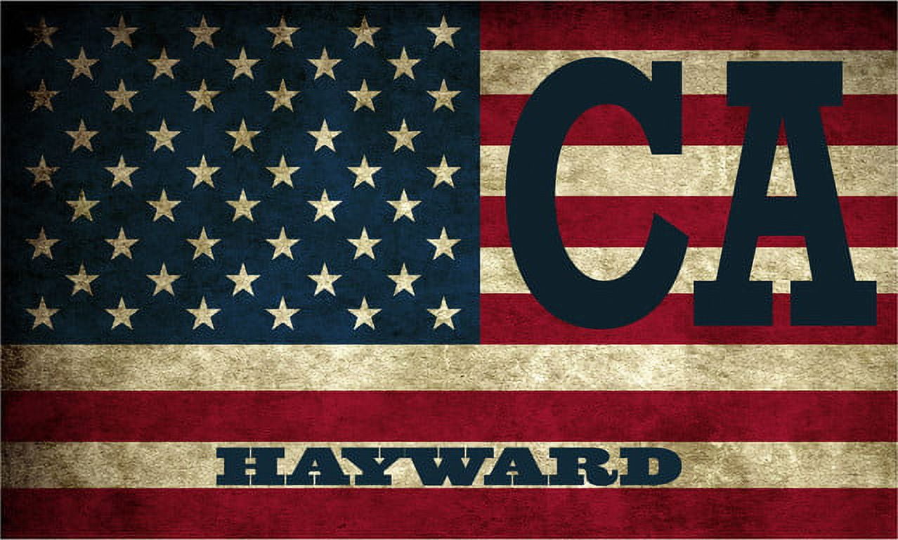 Hayward CA California Alameda County Vintage US Flag Decal Bumper ...