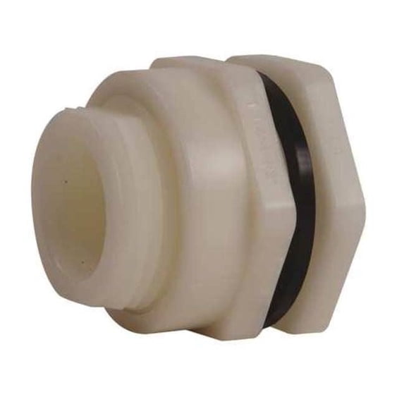 Hayward Flow Control Bulkhead Fitting, 1", PP/EPDM, FPT x FPT ...
