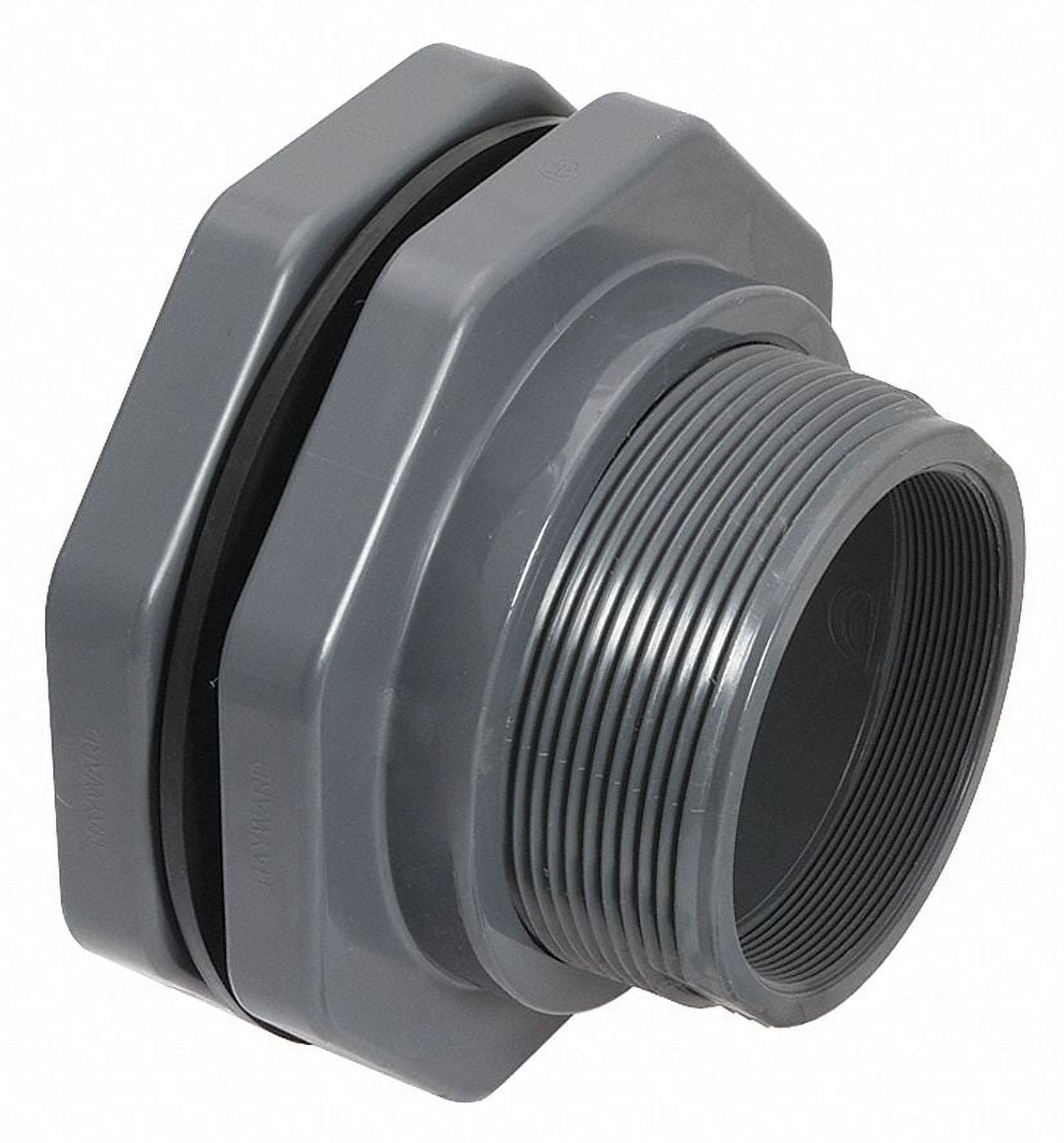 Hayward Flow Control Bulkhead Tank Fitting,EPDM,4"L,PVC BFA1015SES ...