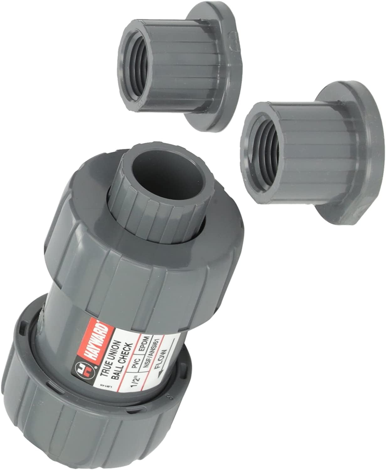 Hayward TC10050STE 1/2-Inch PVC TC Series True Union Check Valve with ...
