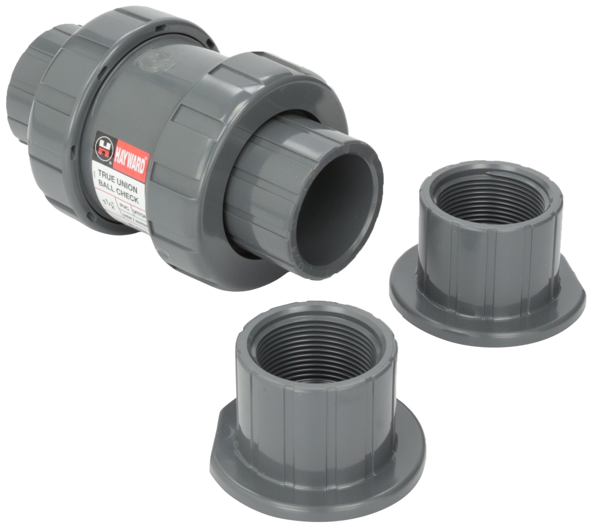 Hayward TC10150ST 1-1/2-Inch PVC TC Series True Union Check Valve with ...
