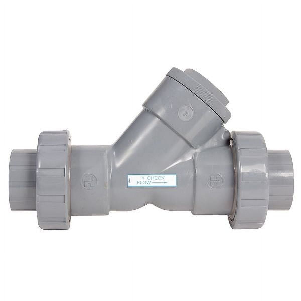 Hayward Flow Control Y-Check Valve, True Union, 2", PVC/FPM, Socket ...