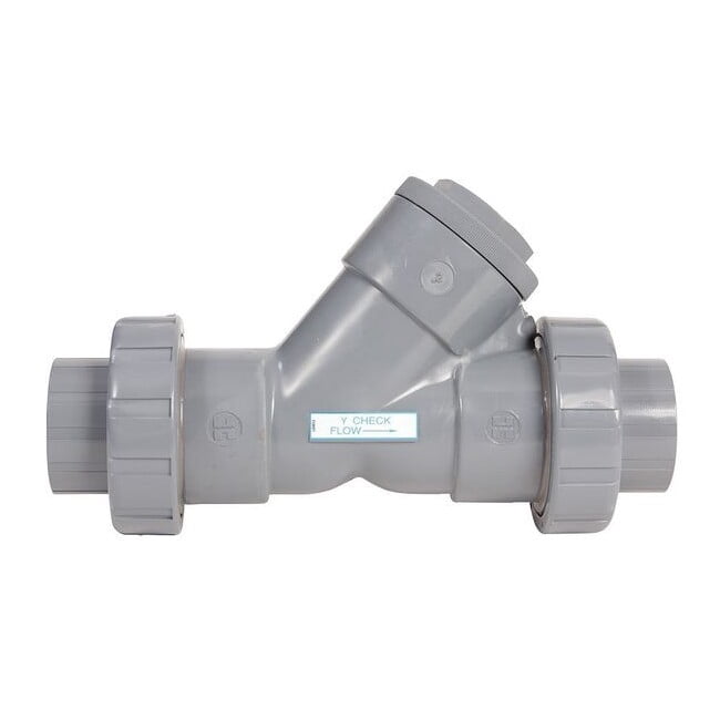 Hayward Flow Control Y-Check Valve, True Union, 2", PVC/FPM, Socket ...