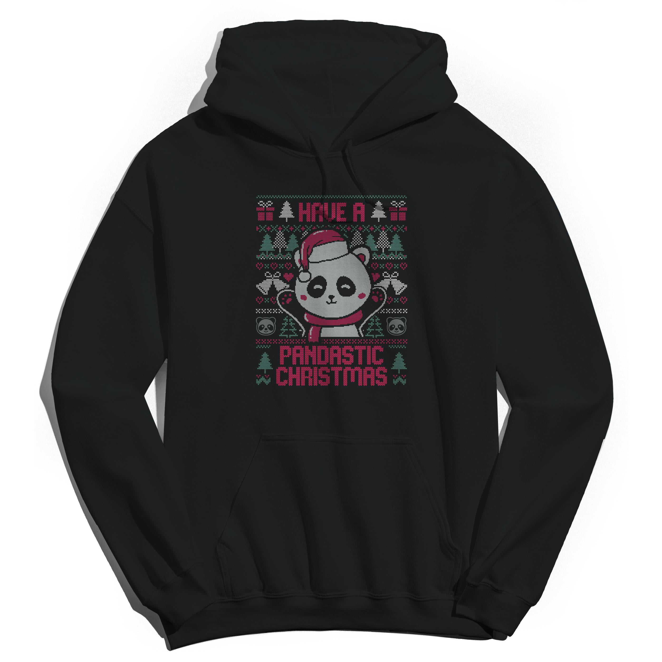 Haywood & Main Pandastic Christmas Graphic Black Men's Cotton Pullover ...