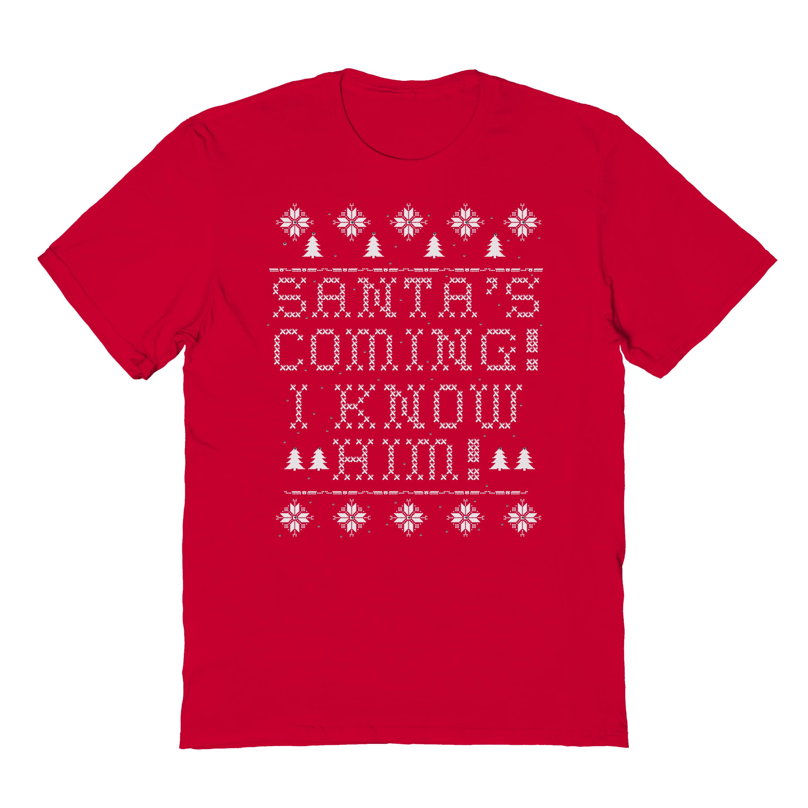 Haywood & Main Santa Is Coming Graphic Red Men's Cotton T-Shirt ...