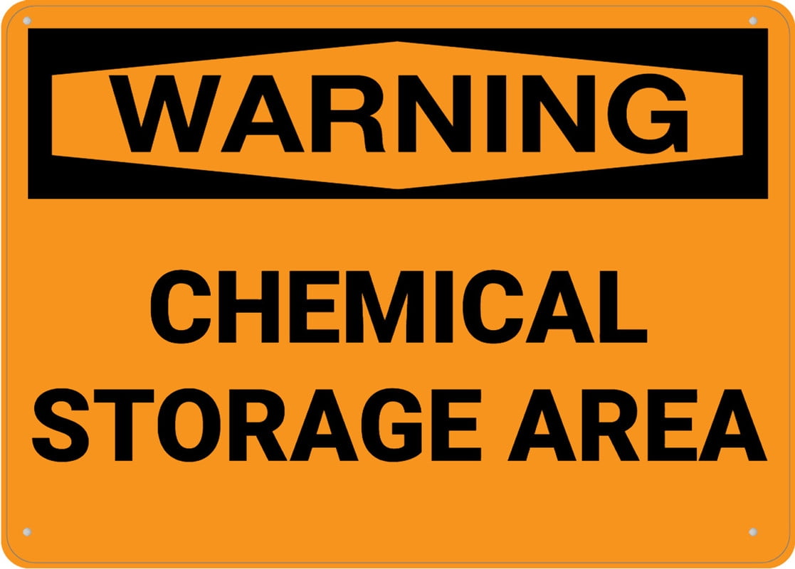 Hazard Chemical Storage Area Sign Outdoor Metal Sign - 12 X 8 Metal ...