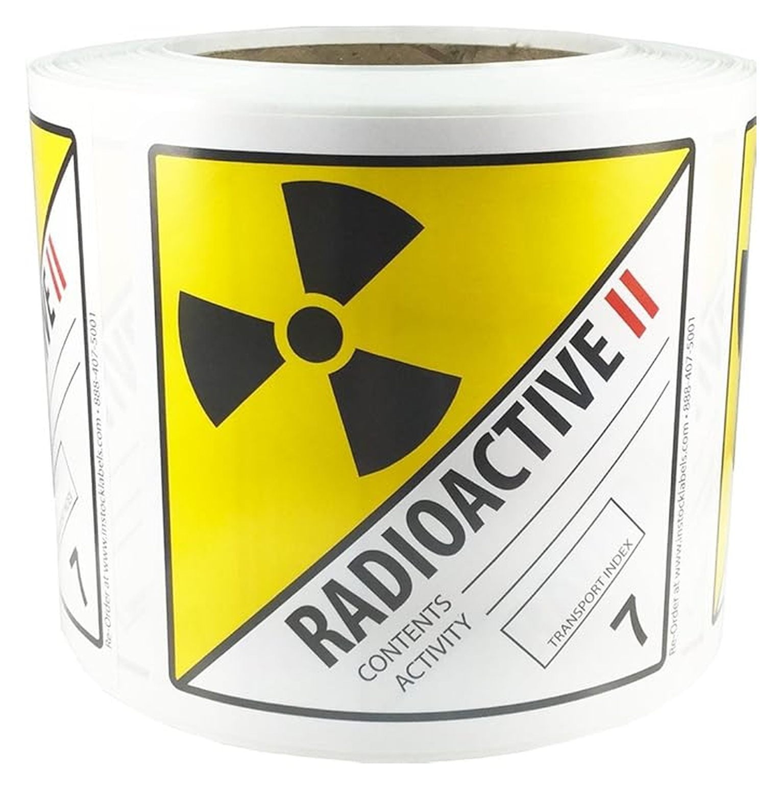 Hazard Class 7 D.O.T. Radioactive II Labels 4x4 Inch Square 500 ...