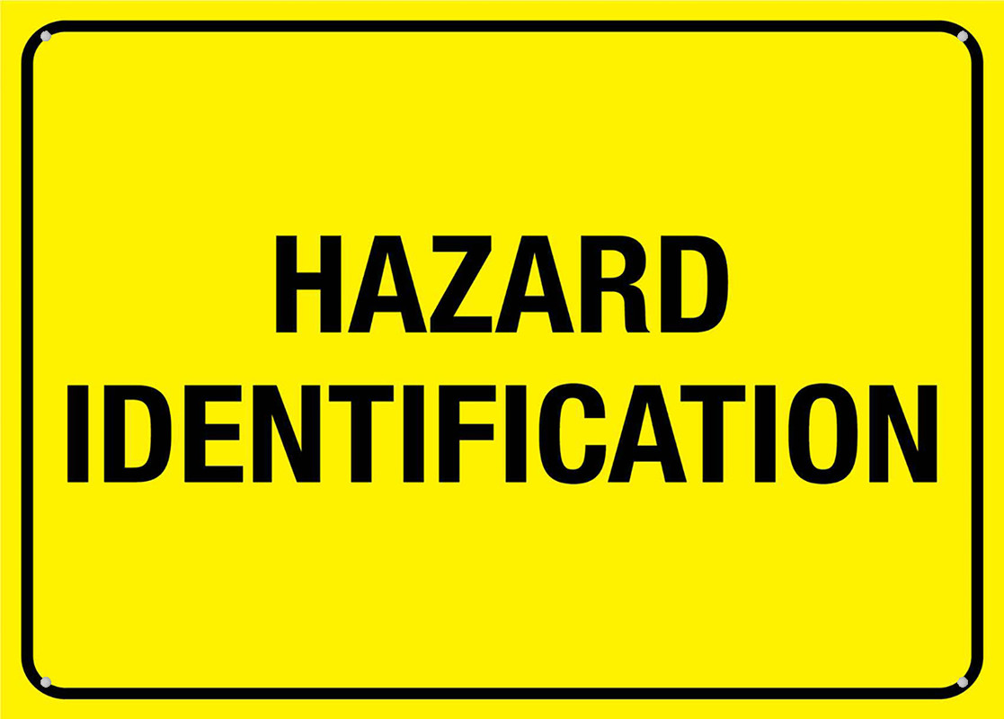 Hazard Identification Sign Metal 12X8 Inch Rust Free Aluminum, Uv ...