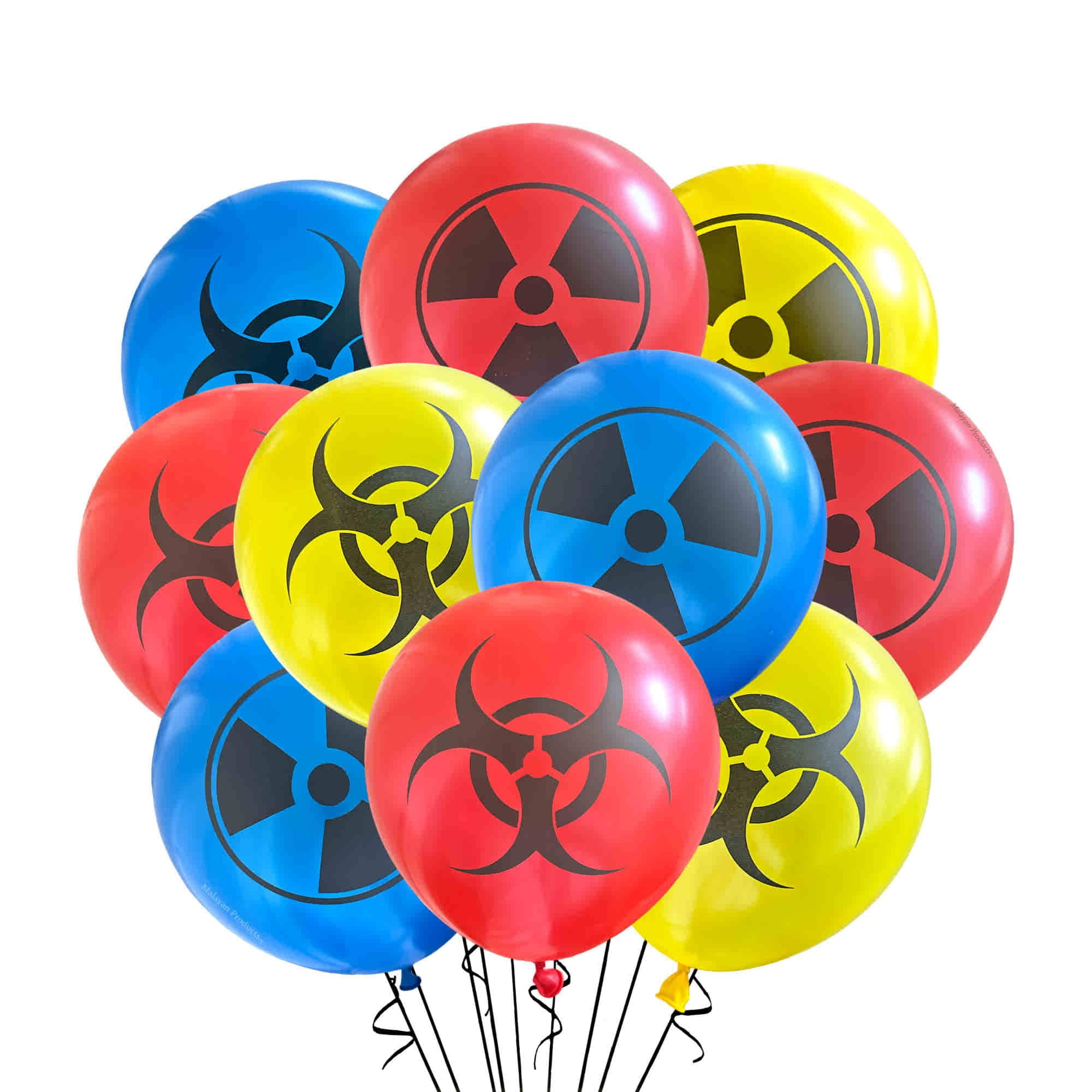 Hazard Theme Balloon 12 KEF16 Count, Toxic Theme Birthday Party Latex ...