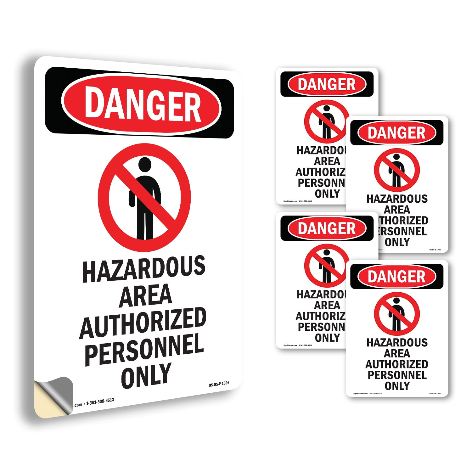 Hazardous Area Authorized OSHA Danger Vinyl Decal Label 10 Inch x 7 ...