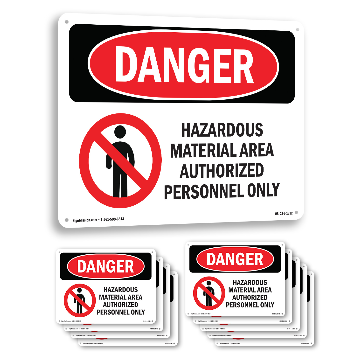 Hazardous Material Area Authorized Personnel OSHA Danger Aluminum Sign ...